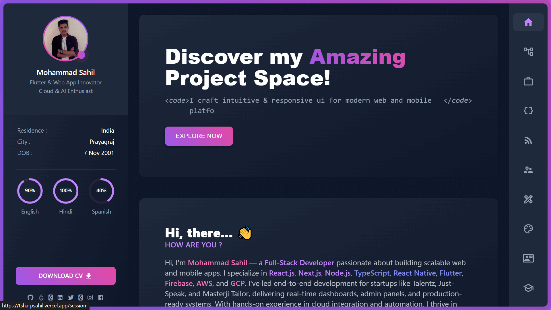 Stack | Mohammad Sahil — Tools, Technologies & Skills